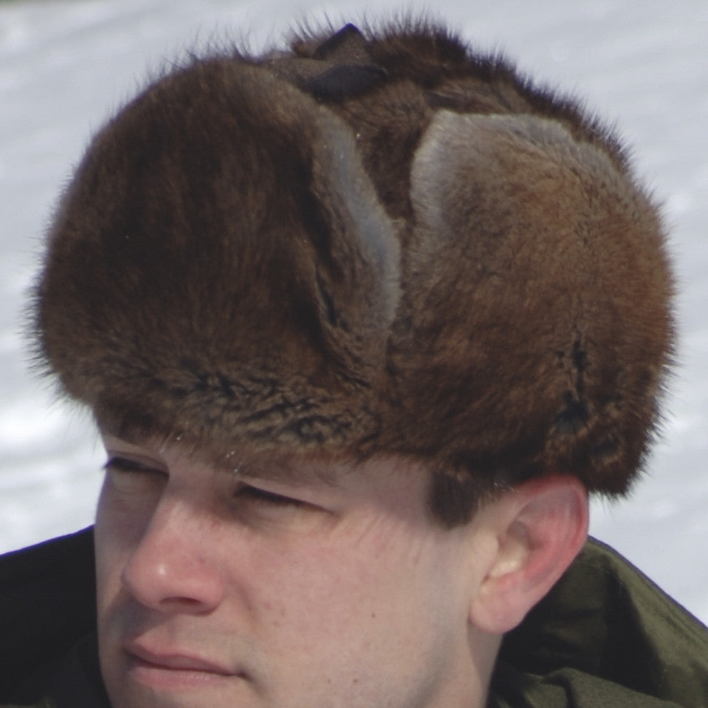 Fur Hats, Winter, Fox, Russian, Aviator, Men's muskrat RCMP Hat ...