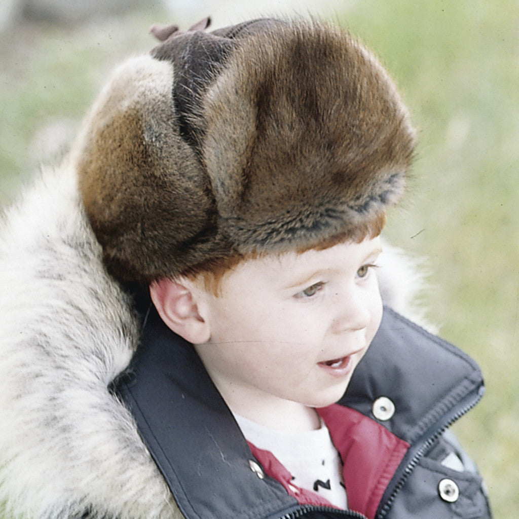 Fur Hats, Winter, Fox, Russian, Aviator, Men's muskrat RCMP Hat ...