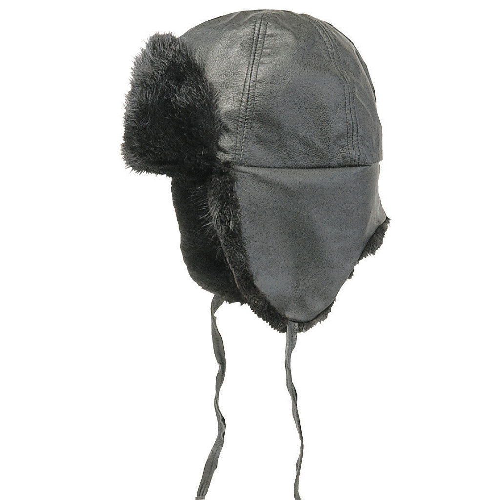 Dyed Black Muskrat Leather/Fur Aviator — Winnipeg Outfitters